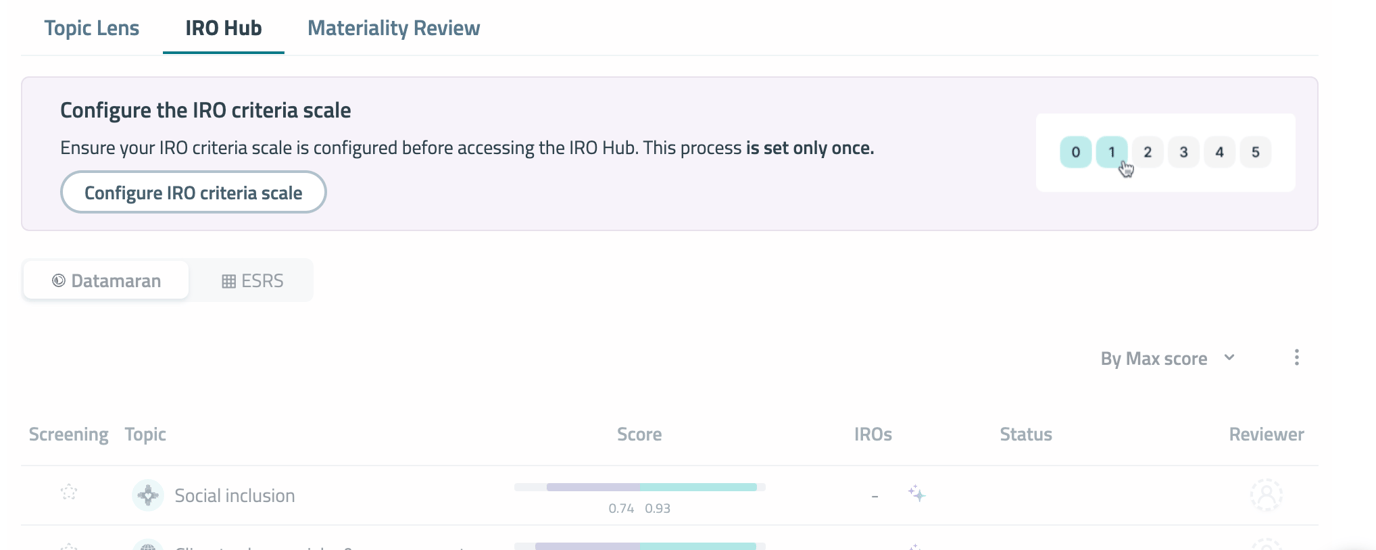 Defining Custom Criteria Scales for the IRO Assessment