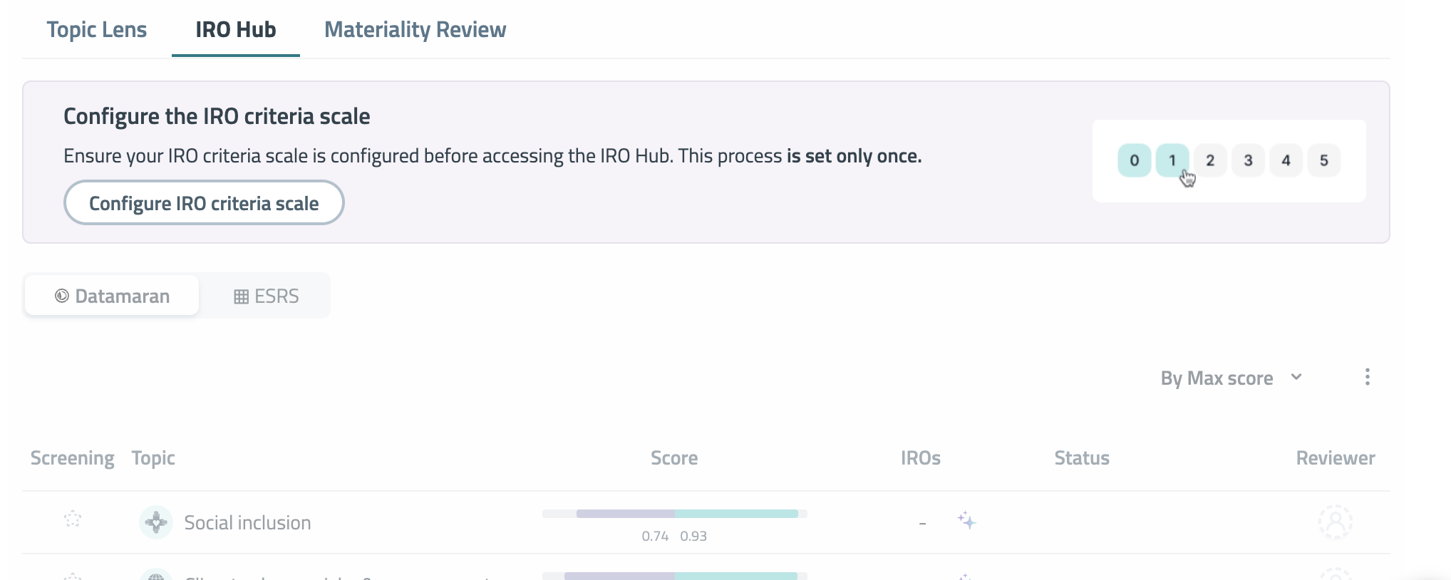 Defining Custom Criteria Scales for the IRO Assessment